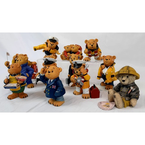 Twelve Collectable Ceramic RNLI Bears. Typical size - 14cm.