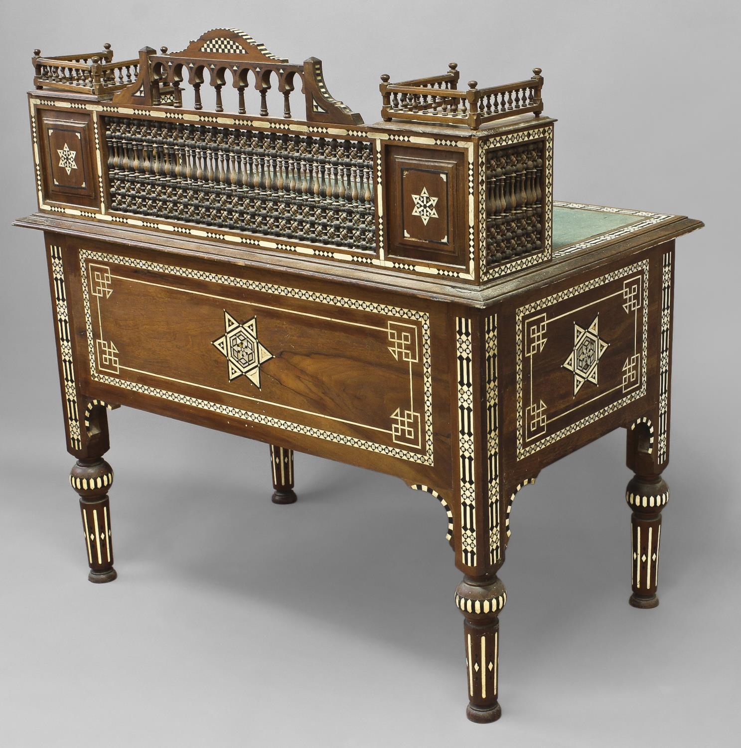 A MOORISH STYLE MOROCCAN WRITING DESK, the elaborate desk all over ...