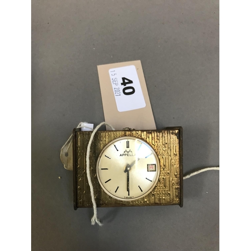 Art Deco Apella Travel Alarm Clock | Barnebys