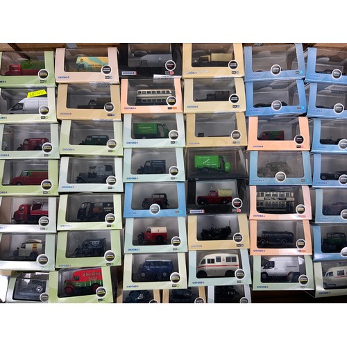 48 BOXED OXFORD DIE CAST MODELS, ALL 1:76 SCALE, CARS, MOTOR CYCLES ...
