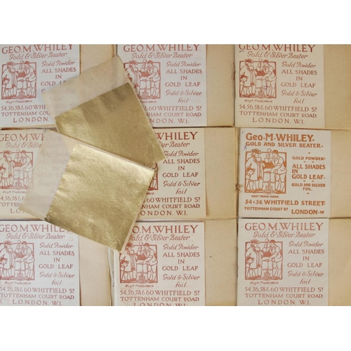 Sixteen books of gold leaf retailed by George Whiley, gold a... | Barnebys