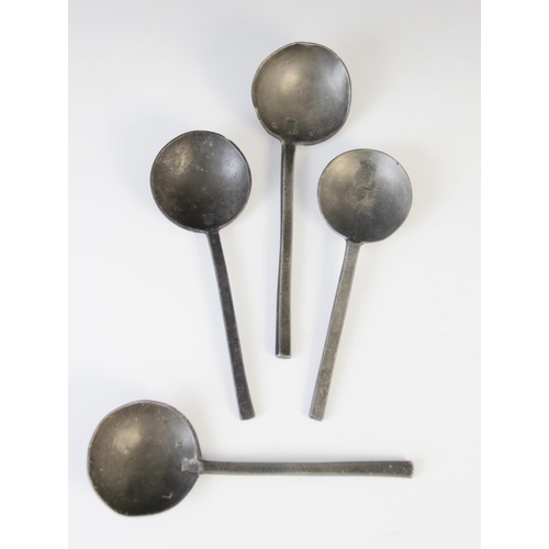 Four pewter slip top spoons, 19th century, of typical form, ... | Barnebys