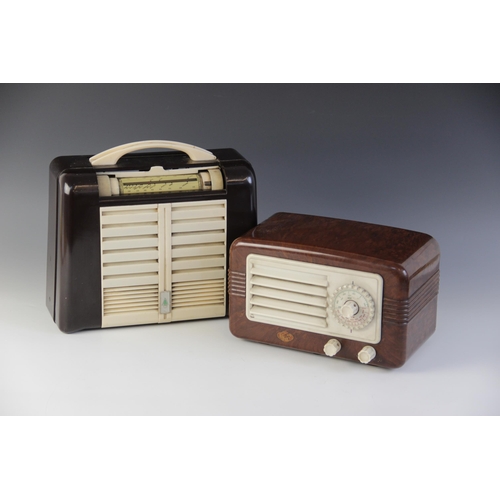 A 1930's Bush Bakelite radio, with fixed overhead handle abo... | Barnebys