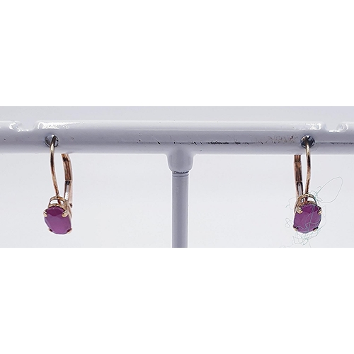 PRESENTED AS A PAIR OF 10K Mexican GOLD (Stamped 10k Mexico) / RUBY ...