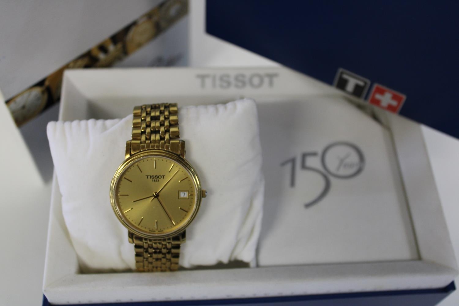 A boxed Tissot 1853 men's watch (needs new battery) with paperwork etc