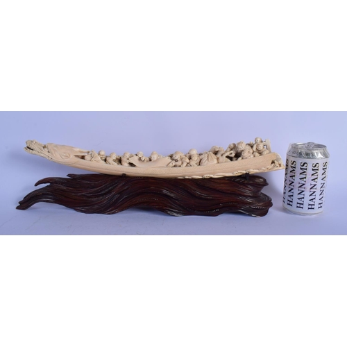 A 19TH CENTURY JAPANESE MEIJI PERIOD CARVED IVORY BOAT model... | Barnebys