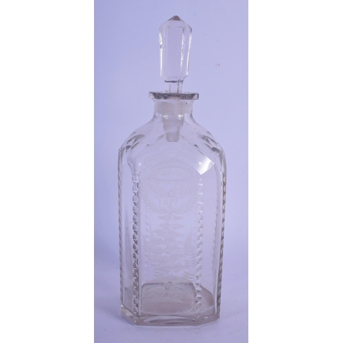 A VICTORIAN BRANDY DECANTER AND STOPPER 21 cm high. | Barnebys