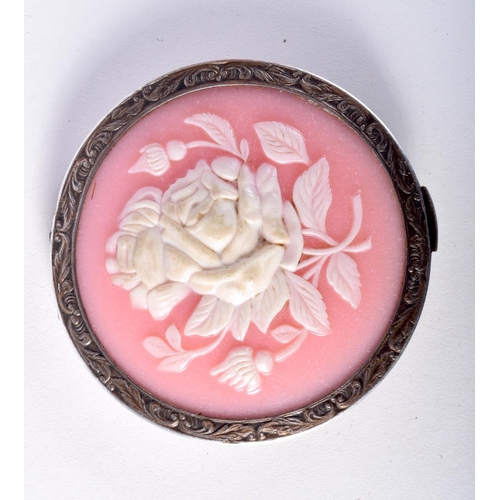 A CONTINENTAL SILVER COMPACT. Stamped 875, 6.8cm diameter x... | Barnebys