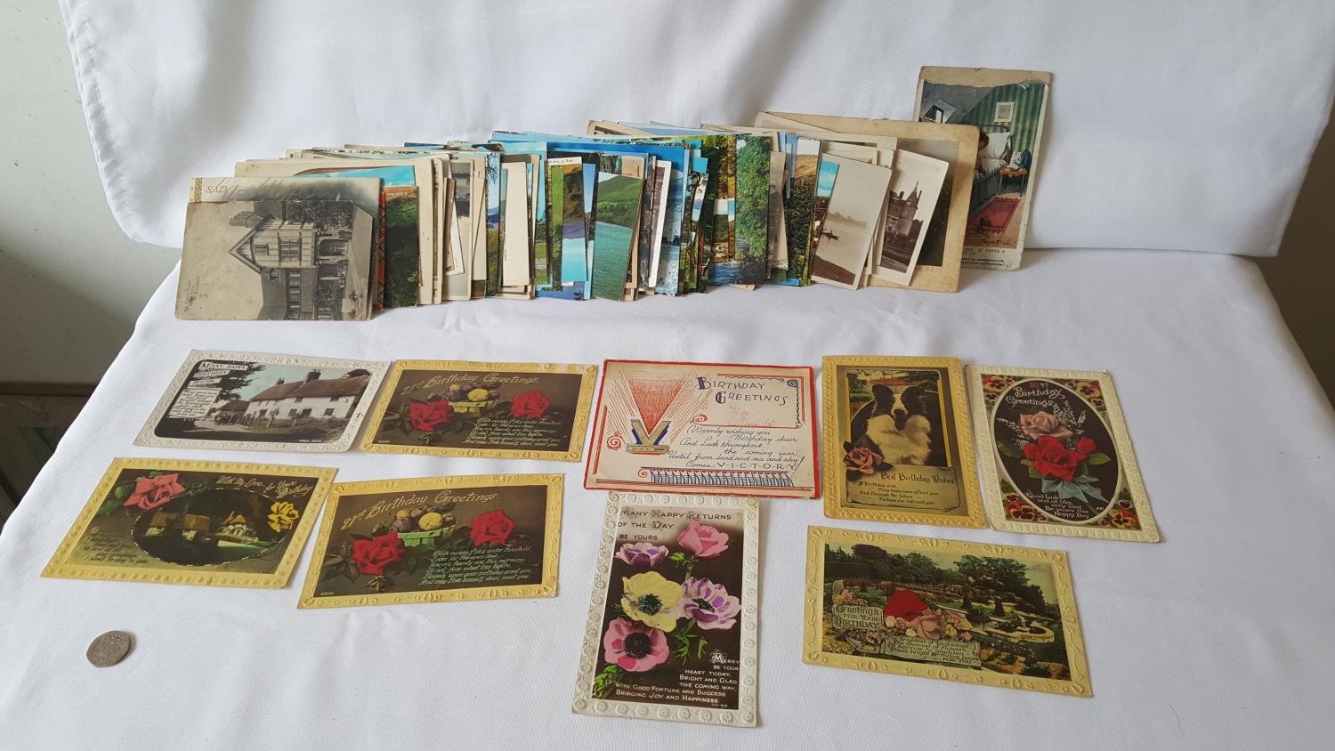 quantity of postcards 1940s to 1970s