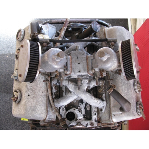 Daimler SP250 V8 engine as fitted in the Dart. SU carburettors and ...