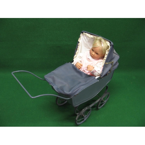 1950's/1960's possibly Triang metal dolls pram which has been repainted ...