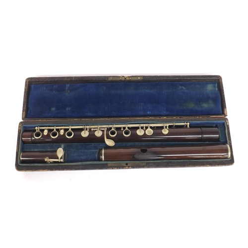 Cocuswood conical Boehm system flute with D foot joint, stam... | Barnebys