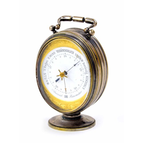 Small attractive double sided desk aneroid barometer and the... | Barnebys