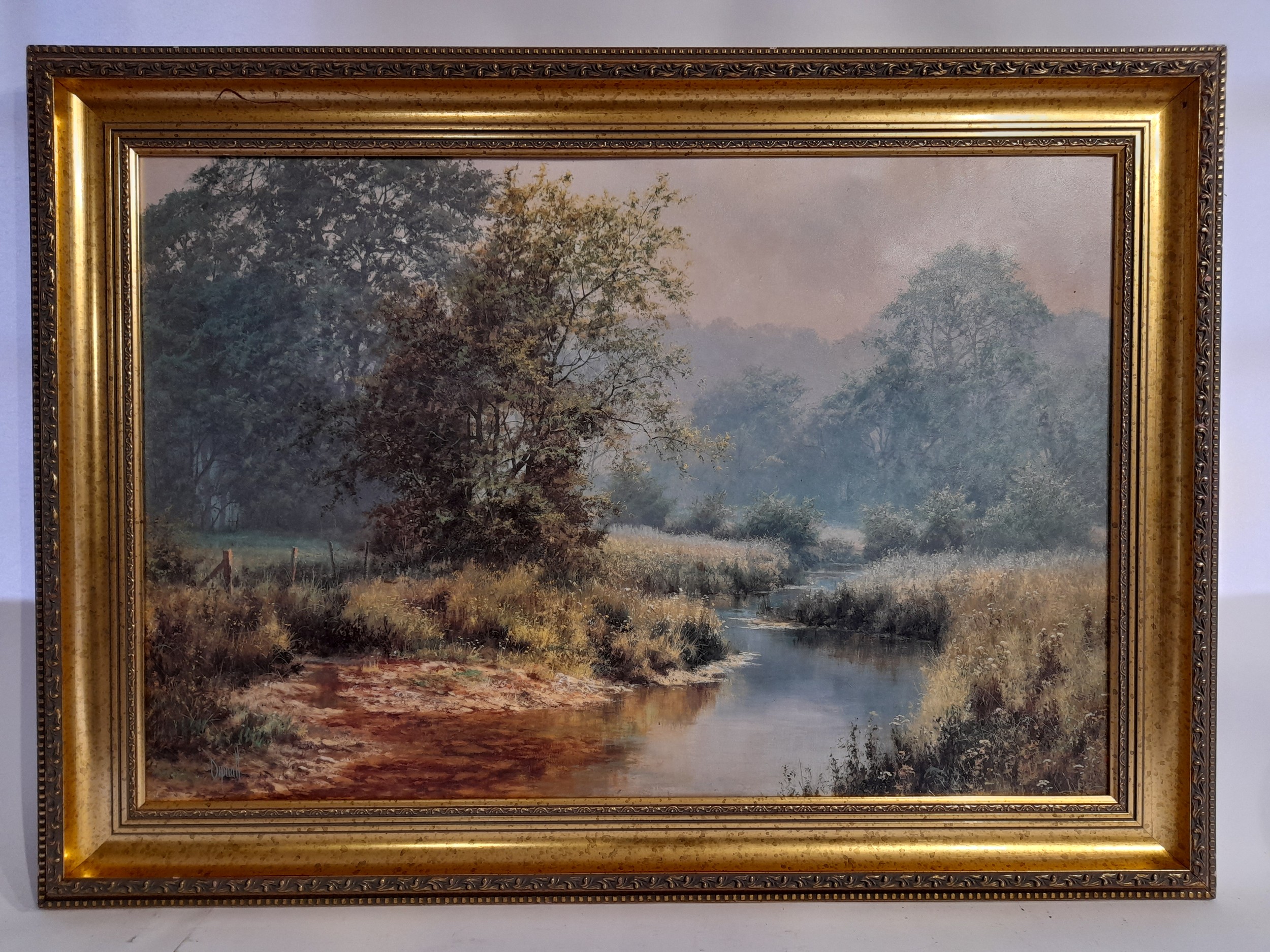 Oil On Board 'Gently Glides the Stream' by David Dipnall signed lower ...