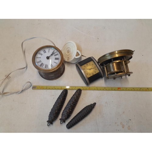 Clock parts, cuckoo clock cone weights etc.