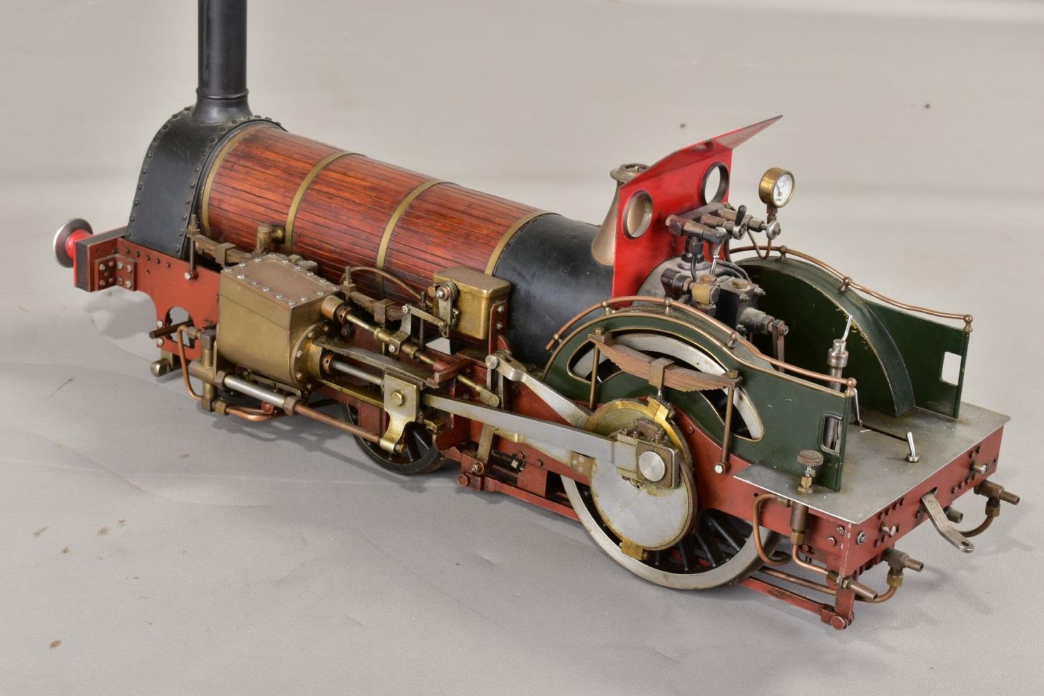 A 5'' (127MM) GAUGE LIVE STEAM MODEL OF A CRAMPTON 4-2-0 LOCOMOTIVE AND ...