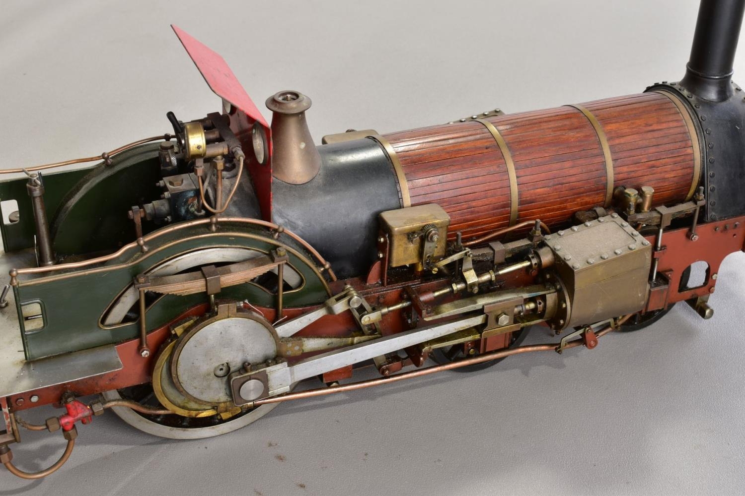 A 5'' (127MM) GAUGE LIVE STEAM MODEL OF A CRAMPTON 4-2-0 LOCOMOTIVE AND ...