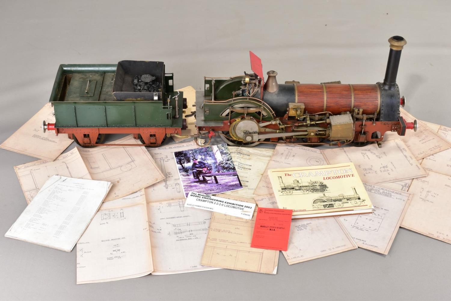 A 5'' (127MM) GAUGE LIVE STEAM MODEL OF A CRAMPTON 4-2-0 LOCOMOTIVE AND ...