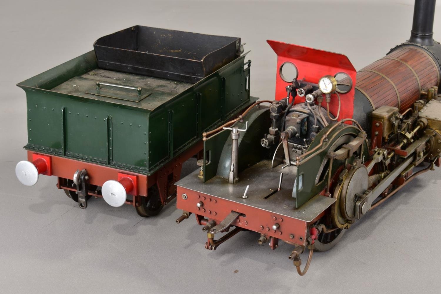 A 5'' (127MM) GAUGE LIVE STEAM MODEL OF A CRAMPTON 4-2-0 LOCOMOTIVE AND ...