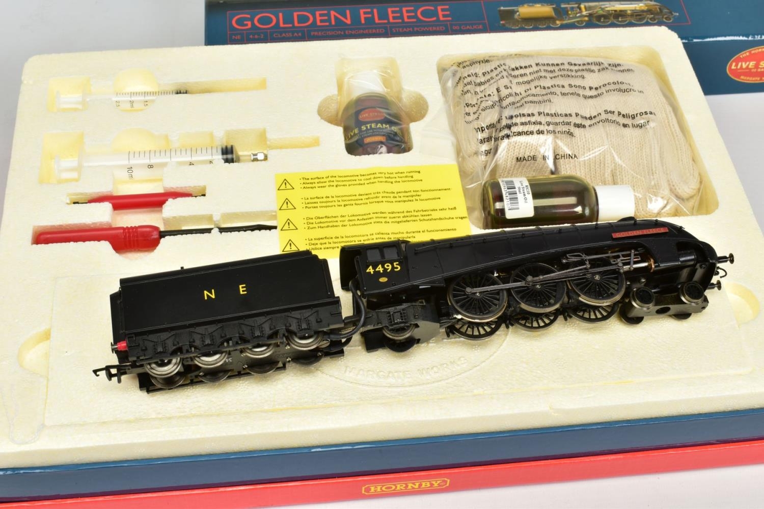 A BOXED HORNBY RAILWAYS OO GAUGE LIVE STEAM LOCOMOTIVE AND TENDER, A4 ...