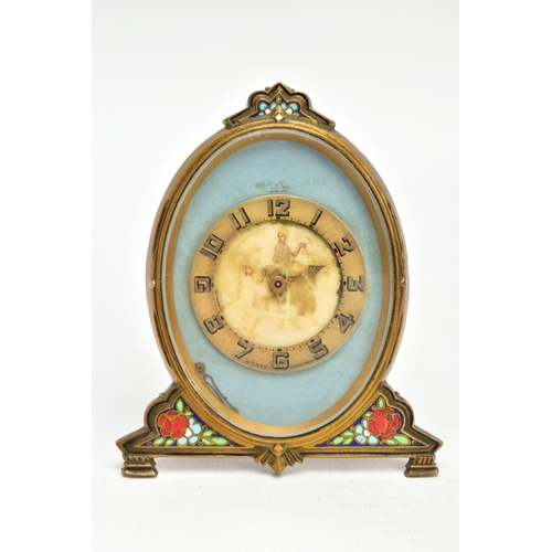 A DOXA FRAMED CLOCK, a round painted portait dial of two wom... | Barnebys