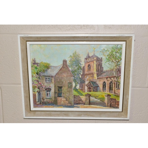 GILBERT GEE (BRITISH 20TH CENTURY) A COUNRTY PUB AND CHURCH, signed ...