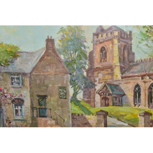 GILBERT GEE (BRITISH 20TH CENTURY) A COUNRTY PUB AND CHURCH, signed ...