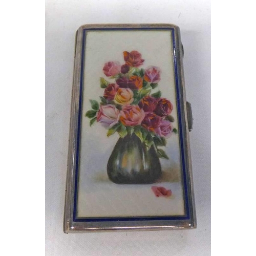 CONTINENTAL SILVER & ENAMEL CARD CASE, THE FRONT PANEL DEPIC... | Barnebys