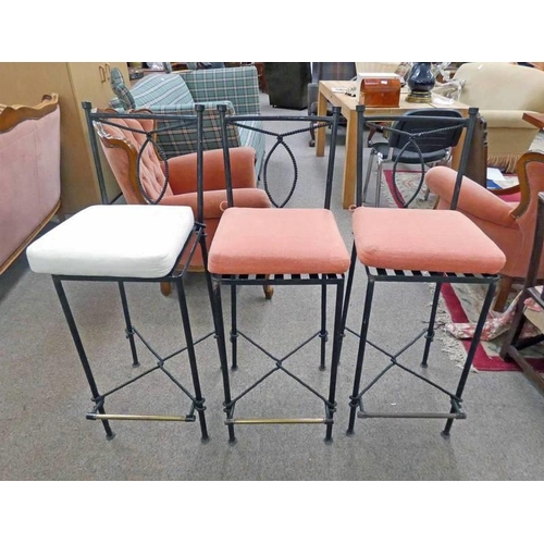 THREE METAL BREAKFAST / BAR STOOLS 105 CM TALL | Barnebys