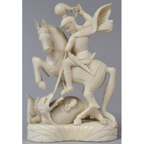 A 19th Century Carved Ivory Study of St George Slaying the D... | Barnebys