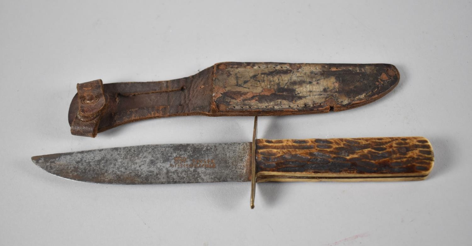 A Vintage Bone Handled Hunting Knife by Taylor of Sheffield