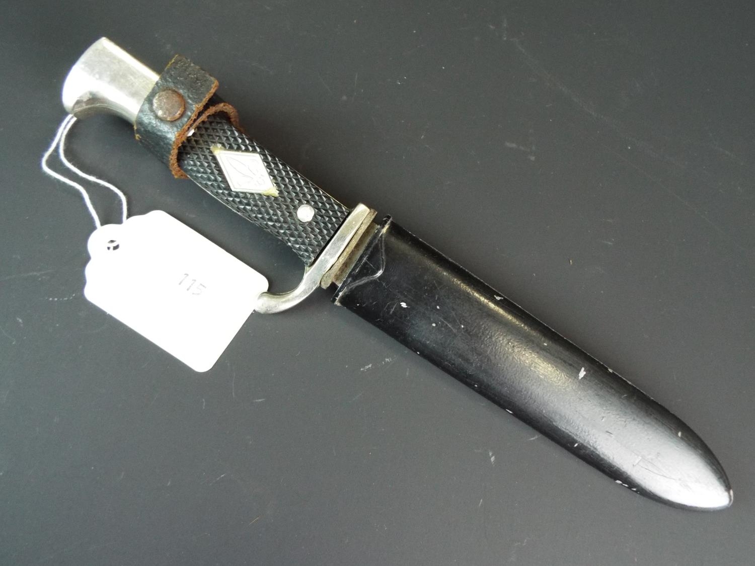 1950's German Scout knife with Solingen blade. metal scabbard, leather ...