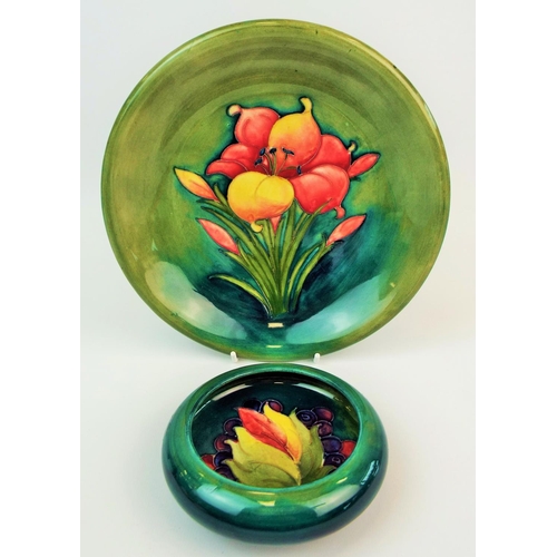 Moorcroft pottery plate with lily design 8.5" diameter plus a small ...