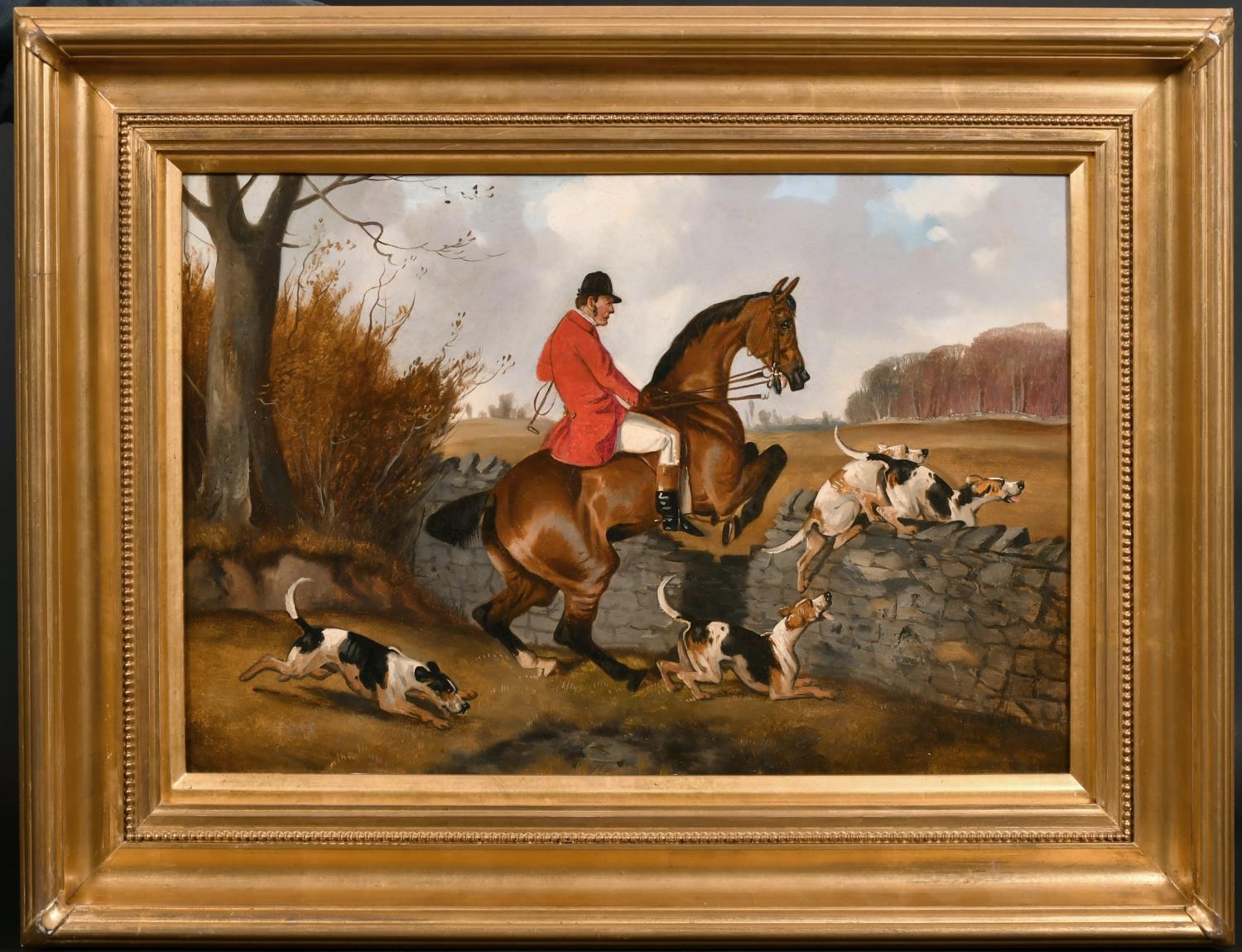 John Alfred Wheeler (1821-1903) British. ‘Taking a Fence’, Oil on ...