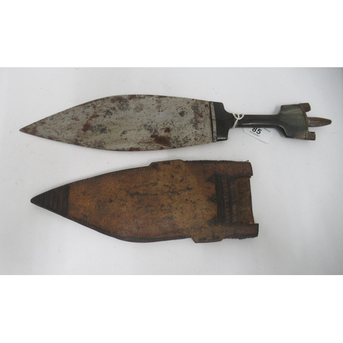 A 20thC Somali Billao dagger, on a horn handle with a stitch... | Barnebys