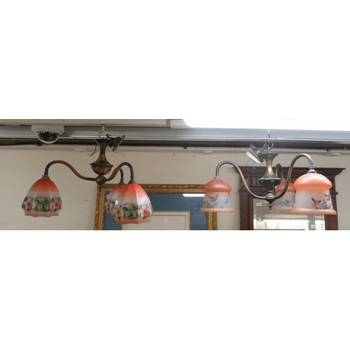 Two mid 20thC cast metal three branch light fittings, each w... | Barnebys