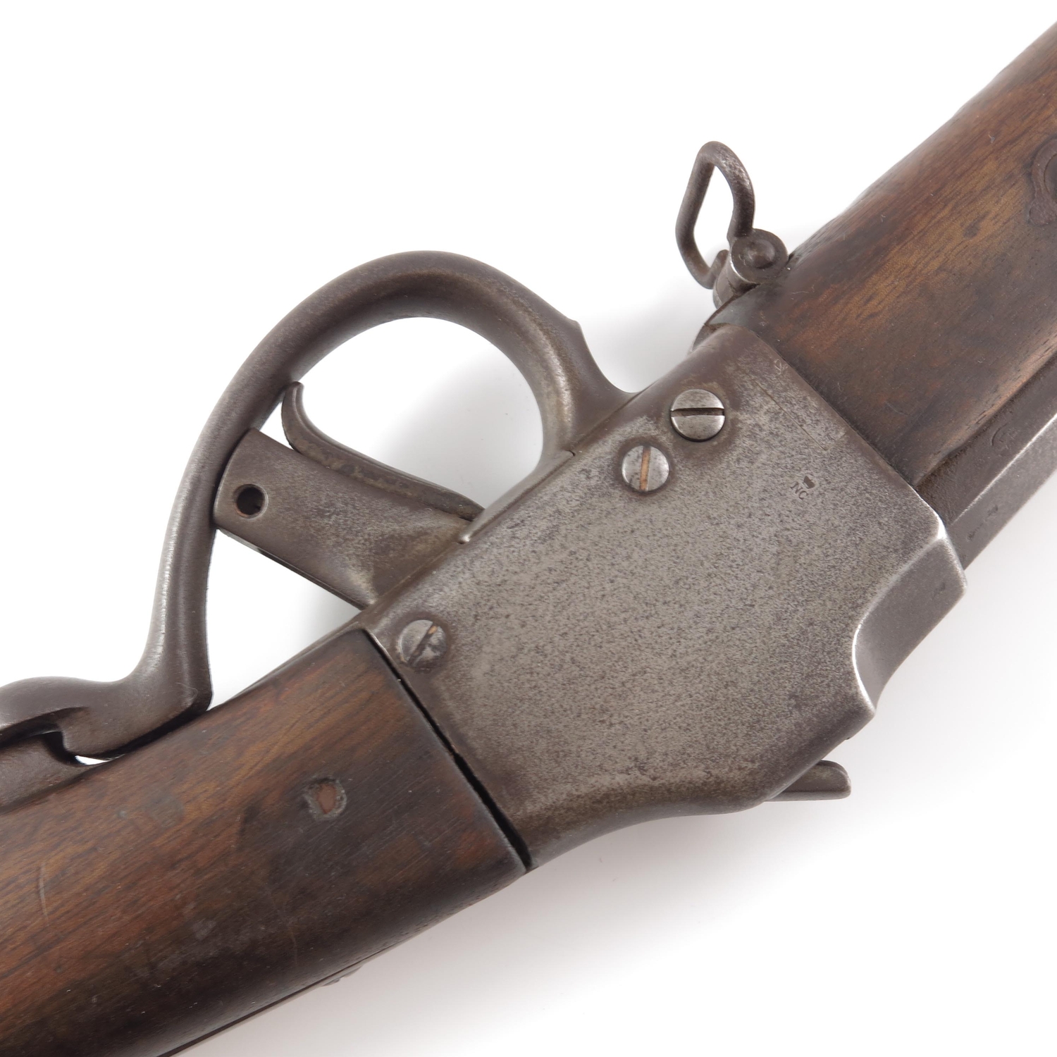A late 19th century Belgian Comblain breech loading rifle, 31 inch ...