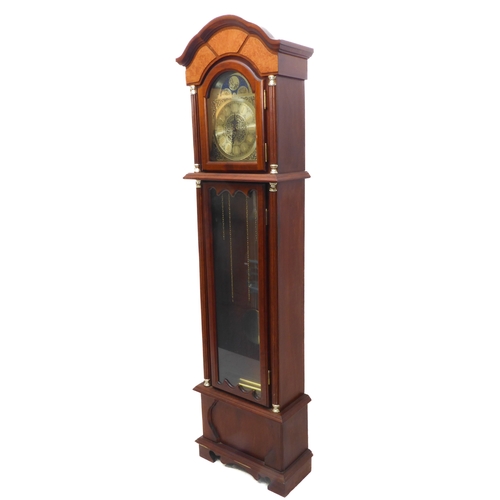 A reproduction longcase clock; the dial with faux moon phase... | Barnebys