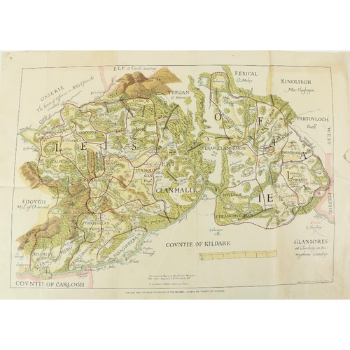 Queens Co. etc: Ancient Map of Irish Dis... - auctions & price archive