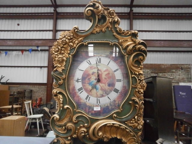 1970's continental style reproduction HERTZ grandfather clock with ...