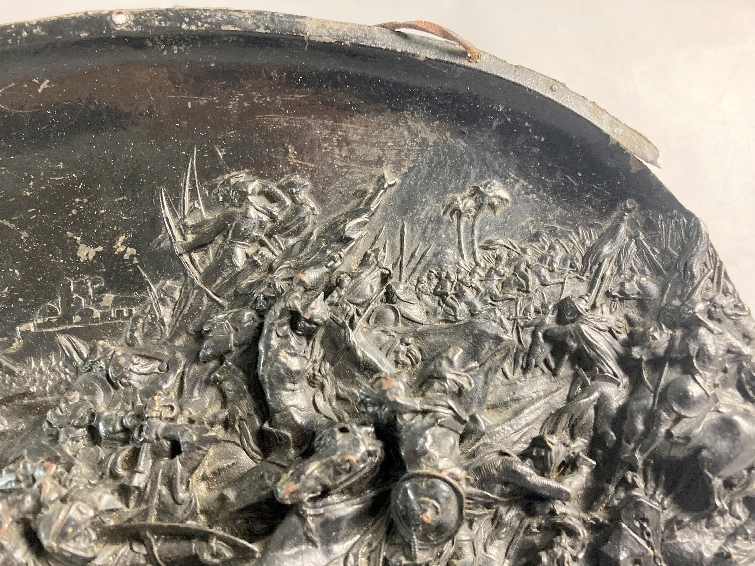 19th Century repousse relief plaque by Justin Mathieu. Depicting St ...