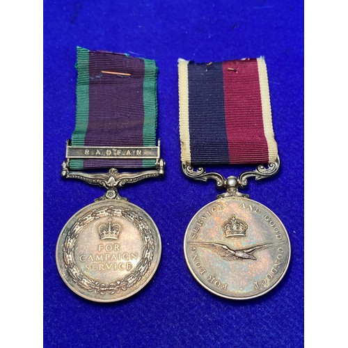 General Service Medal with Radfan Clasp and RAF Long service and good ...