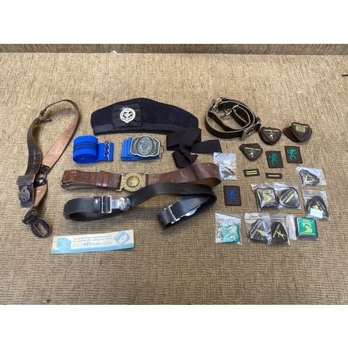 Boys Brigade belts, nurses belts and buckles, and Brownie belts and badges.