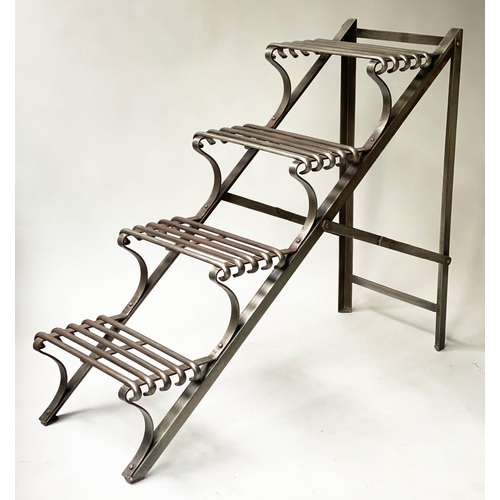 FOLDING STEPS, formed iron slatted four tread and folding, 8... | Barnebys