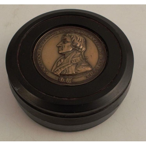 A 19th Century Bois Durci snuff box, with Lord Nelson Profil... | Barnebys