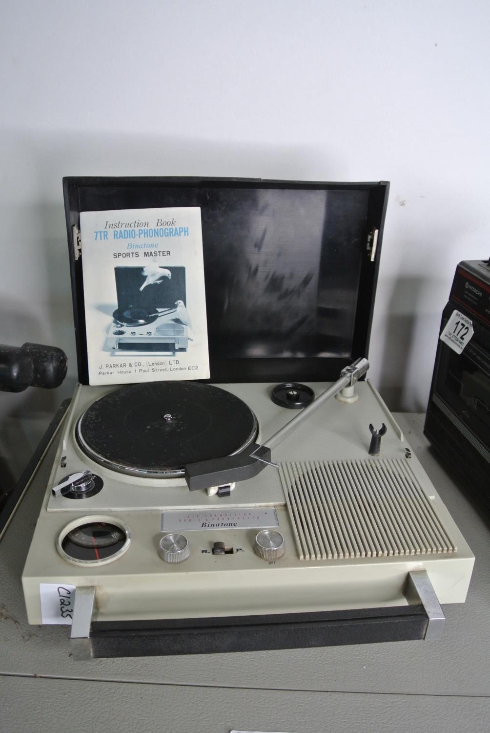 A 1960's Binatone portable radio phonograph