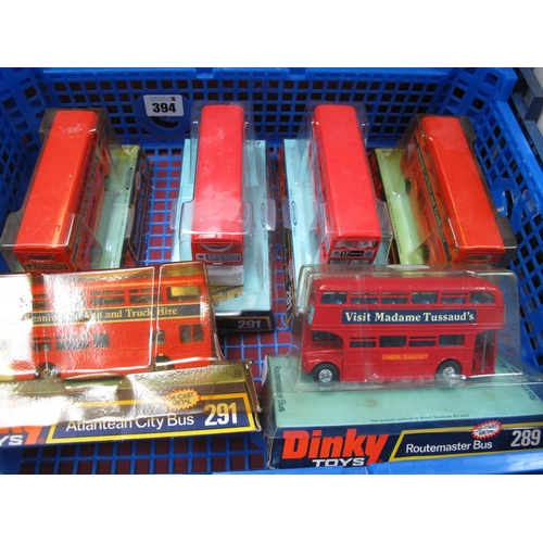 Five Dinky '291' Atlantean City Bus, all red liveries, four ... | Barnebys