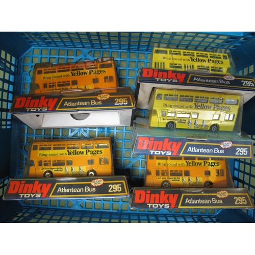 Five Boxed Dinky '295' Atlantean Buses, all yellow liveries,... | Barnebys