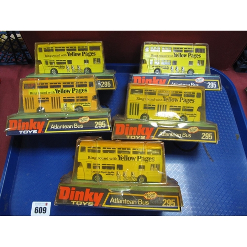 Five Dinky '295' Atlantean Buses, all yellow liveries 'Yello... | Barnebys