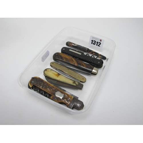 Horseman Knife, stamped T.Ellin & o, Vulcan Stag scales, ste... | Barnebys